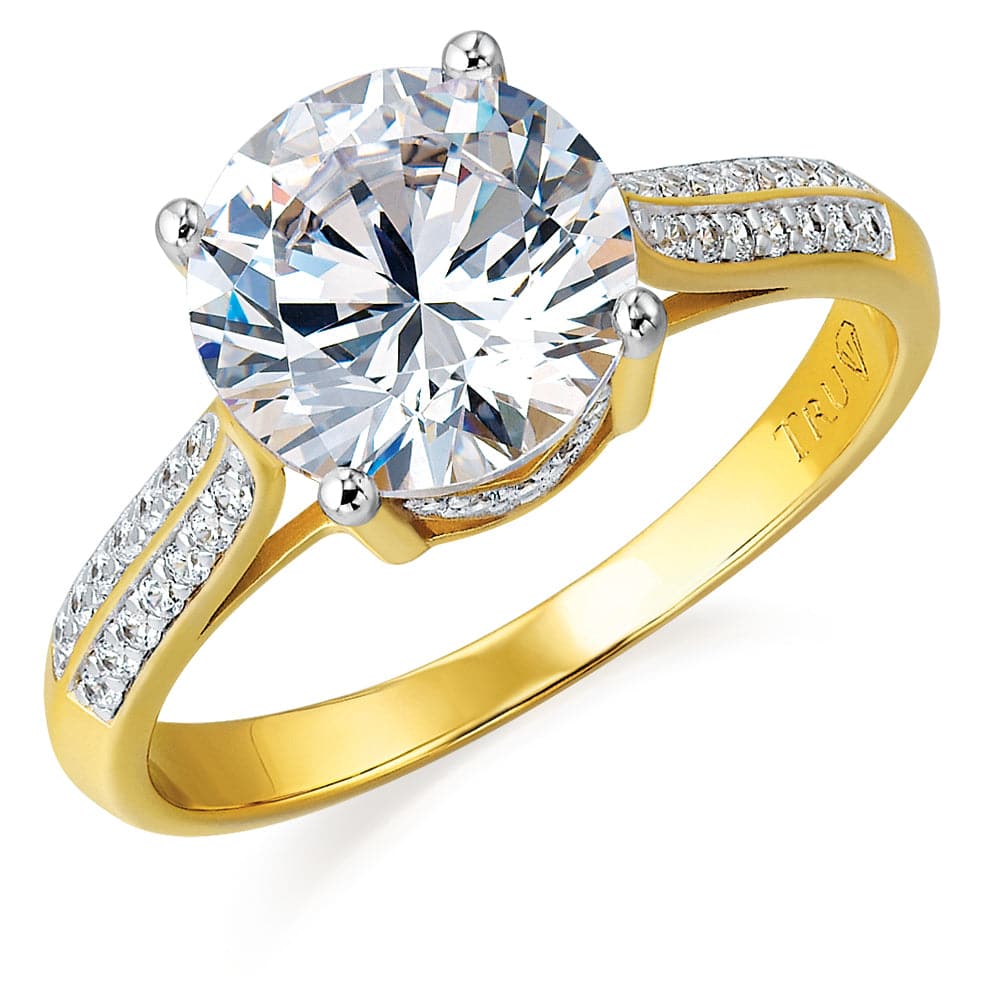 Tru-Diamonds™ Round Brilliant Cut Lab Grown Diamond Cathedral Setting ...