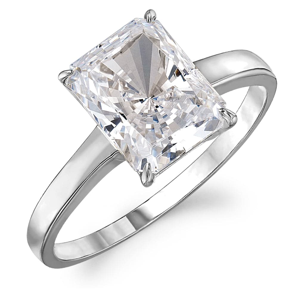 Tru-Diamonds™ Radiant Cut Synthetic Diamond Solitaire Engagement Ring ...