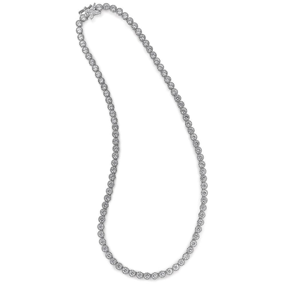Tru-Diamonds™ Spectacular 18 Inch Round Bezel Set Simulated Lab Grown ...